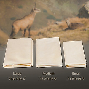 (3 Pack) Car Natural Chamois Cleaning Cloth,Absorber Towel for Car Chamois Drying Towe RIVERLAKE Genuine Deerskin Leather Auto Car Wash Drying Towel,Super Absorbent,3 Available Sizes. (L/M/S 3IN1)