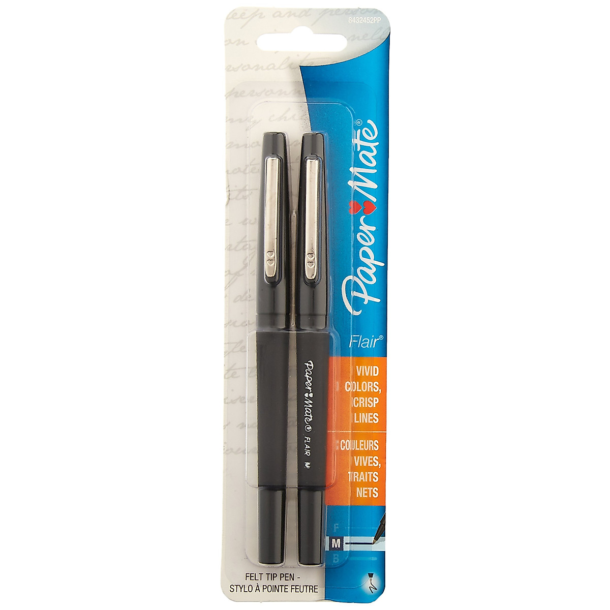 Paper Mate Flair Felt Tip Pens, Medium Point, 12-Count, Black