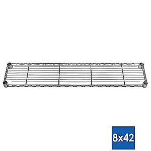 Shelving Inc. 8" d x 42" w x 84" h Chrome Wire Shelving with 6 Tier Shelves, Weight Capacity 800lbs Per Shelf