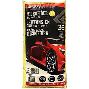 Kirkland Signature Ultra High Pile Premium Microfiber Towels, 36 Count (Pack of 1), Yellow - 713160