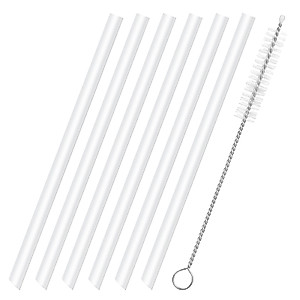 Replacement Straws Compatible with 20oz Stanley IceFlow Stainless Steel Tumbler with Straw-The IceFlow Straw Replacement-Accessories Set Include 6 Hard Straws,1Cleaning Brush