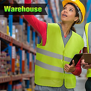 50 Pack Reflective Safety Vest in Bulk, High Visibility Mesh Vest with Reflective Strips Breathable Construction Vest for Men Women Cycling Runner Volunteer