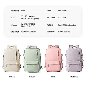 MOYYI Carry on Backpack Airline Flight Approved Waterproof 17'' Laptop Backpack with Shoe Compartment Casual Daypack Backpacks (Purple)