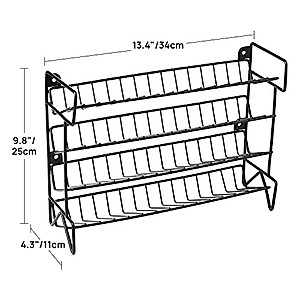 Vtopmart Spice Rack Organizer for Cabinet, 4-Tier Spice Organizer with 28 Empty Spice Jars and 432 Spice Labels, Seasoning Organizer for Countertop, Cabinet, Kitchen, Pantry, Cupboard