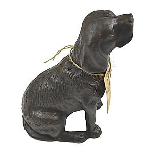LuLu Decor, Cast Iron Decorative Dog Door Stopper, Doorstops, Sculpture, Dog Statue (Antique Black 4 lbs)