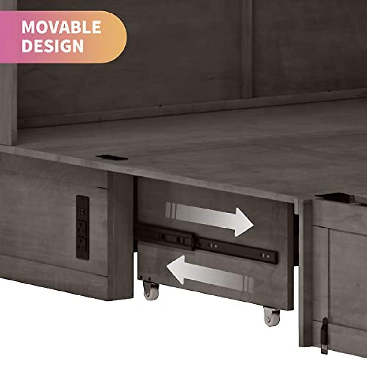 Mixoy Queen Size Murphy Cube Bed,Queen Murphy Cube Cabinet Chest Bed with 3 Level Folding Memory Foam Mattress & USB Charging Station& Large Drawers (Grey,Poplar)