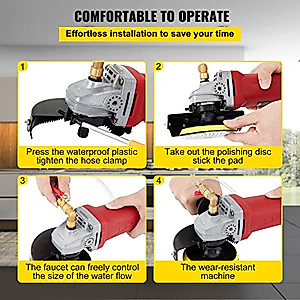 VEVOR Wet Buffer / Polisher, 6 Variable Speed 1100-5000 RPM Granite Polisher, Concrete Stone Buffing Machine with 4" & 5" Extra Diamond Polishing Pads, 7 Wet Grinding Discs for Granite Marble Stones