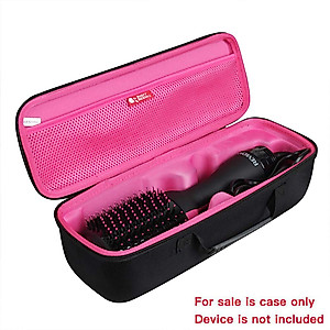 Hermitshell Travel Case for Revlon One-Step Hair Dryer and Volumizer Hot Air Brush (Black+Plum red)
