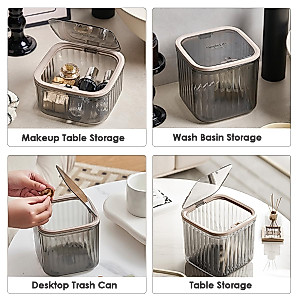 Tomonobu Mini Trash Can with Lid, Small Desktop Trash Can,Removable Small Garbage Can， Ultimate Mini Desktop Storage Box, Tiny Trash Can for Car, Bathroom, Kitchen or Bedroom