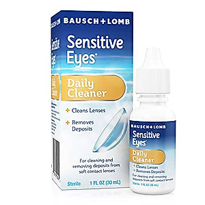 Contact Lens Solution by Bausch & Lomb, for Cleaning and Removing Deposits from Soft Contact Lenses, Daily Lens Cleaner, 1 Fl Oz