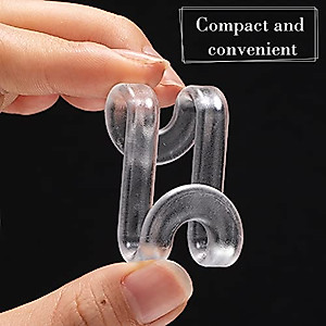 48 Pieces Clothes Hanger Connector Hooks Hanger Extender Clips Clothes Hanger Hooks Hanger Extenders for Closet Space Saving Cascading Hanger Velvet Huggable Hangers Accessory (Clear)