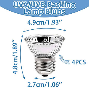 Moonorange 4PCS 50W Heat Lamp Bulb Light, E27 Bulbs for Lizard, Tortoises, Snakes, Spiders, Reptiles Amphibians