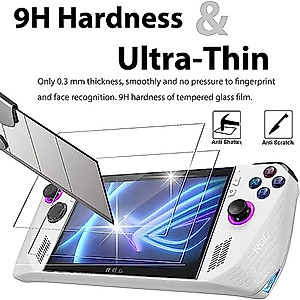 elitegadget [2 Pack] Screen Protector For ASUS ROG Ally Gaming Handheld RC71L - Anti Scratch 9H Hardness Tempered Glass Screen Protector For ASUS ROG Ally 7" inch Display 2023 Released