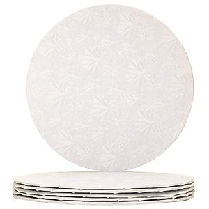 14 inch White Round Thin Sturdy Cake Board Drums for Displaying Cakes, 1/4 inch Thick, (1-Pack)