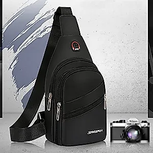 Karymi Waterproof Crossbody Backpack with Headphone Jack, Men Ladies Multipurpose Chest Bag, Liberate Your Hands and Pockets