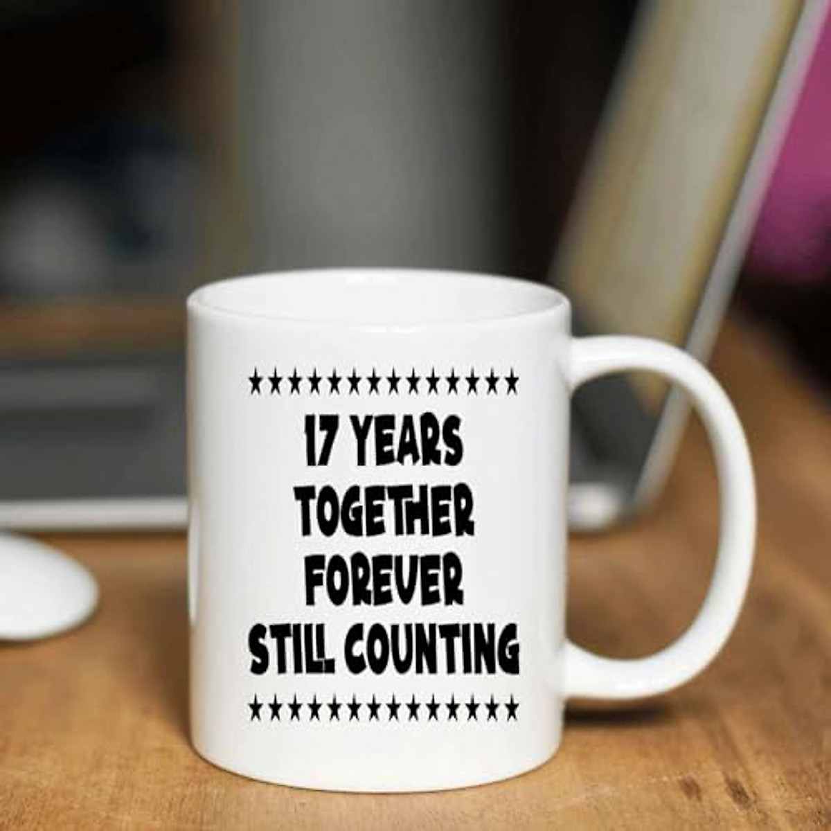 17 Years Together Forever Gifts - Gift for Couples on Grey Multicolor Unisex Sweat and 11 Oz White Ceramic Coffee Mug