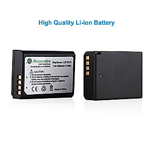 Powerextra 2 Pack LP-E10 Battery and Charger Compatible with Canon Rebel T3 T5 T6 T7 Kiss X50 Kiss X70 1100D 1200D1300D 2000D 1500D Digital Cameras