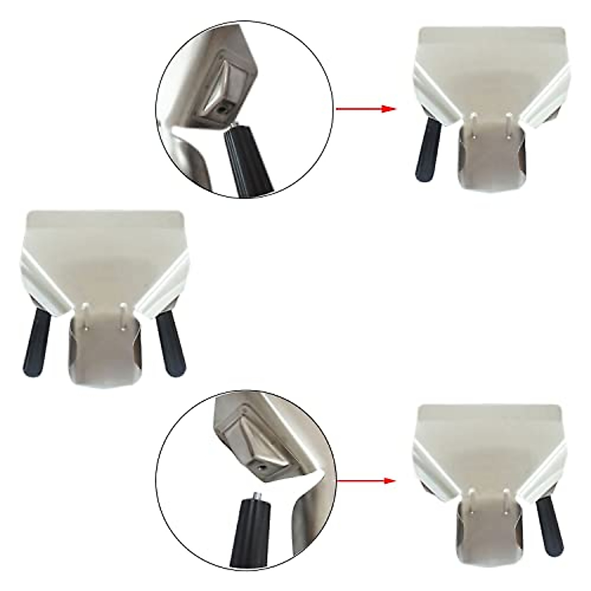 LoveDeal Commercial Stainless Steel French Fry Scoop, Chip Popcorn Bagger, Ice Candy Snacks Desserts Scooper, Removable Dual Handle （Right&Left)