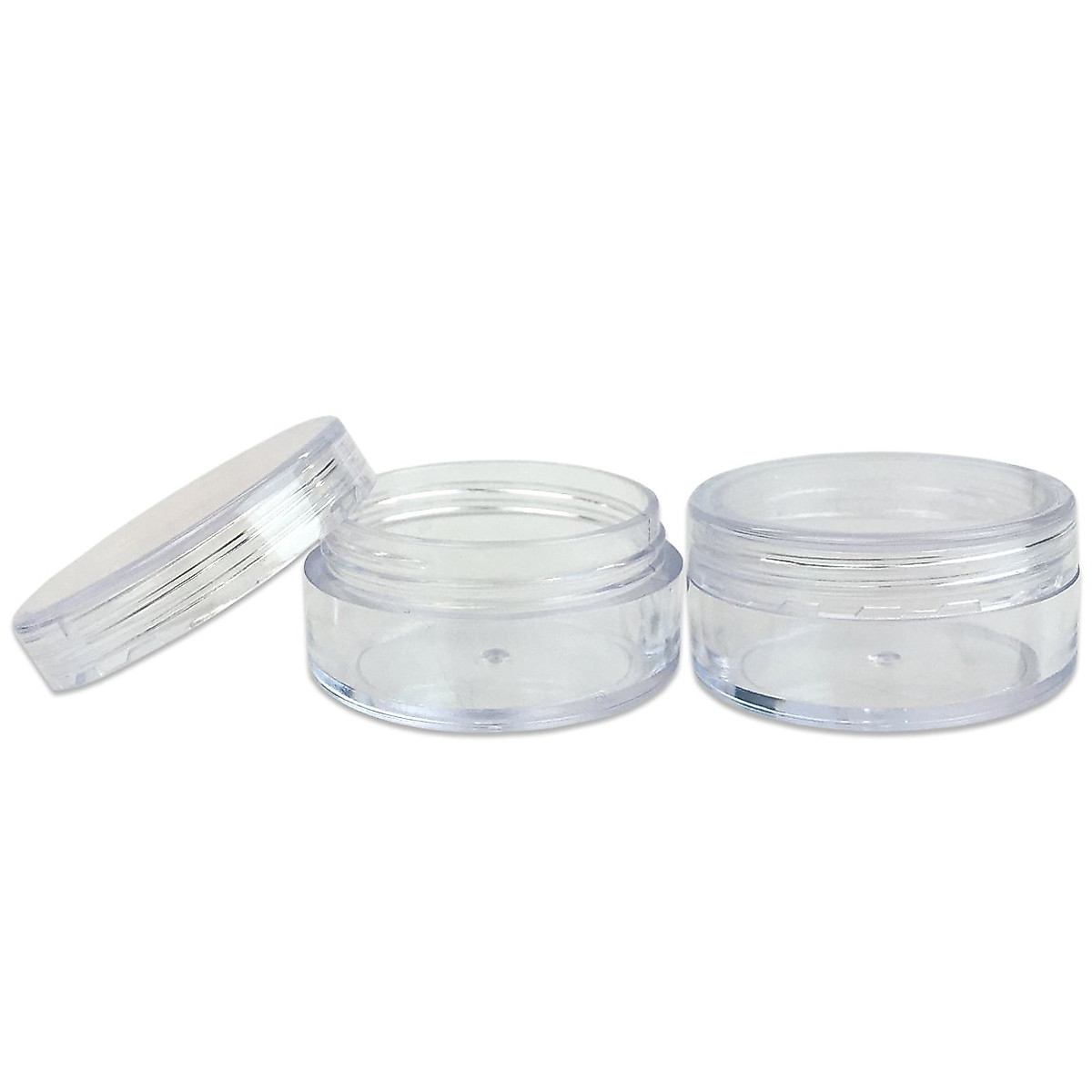 (Quantity: 10 Pieces) Beauticom 10G/10ML Round Clear Jars with Screw Cap Lids for Makeup, Lotion, Creams, Eyeshadow, Cosmetic Product Samples - BPA Free