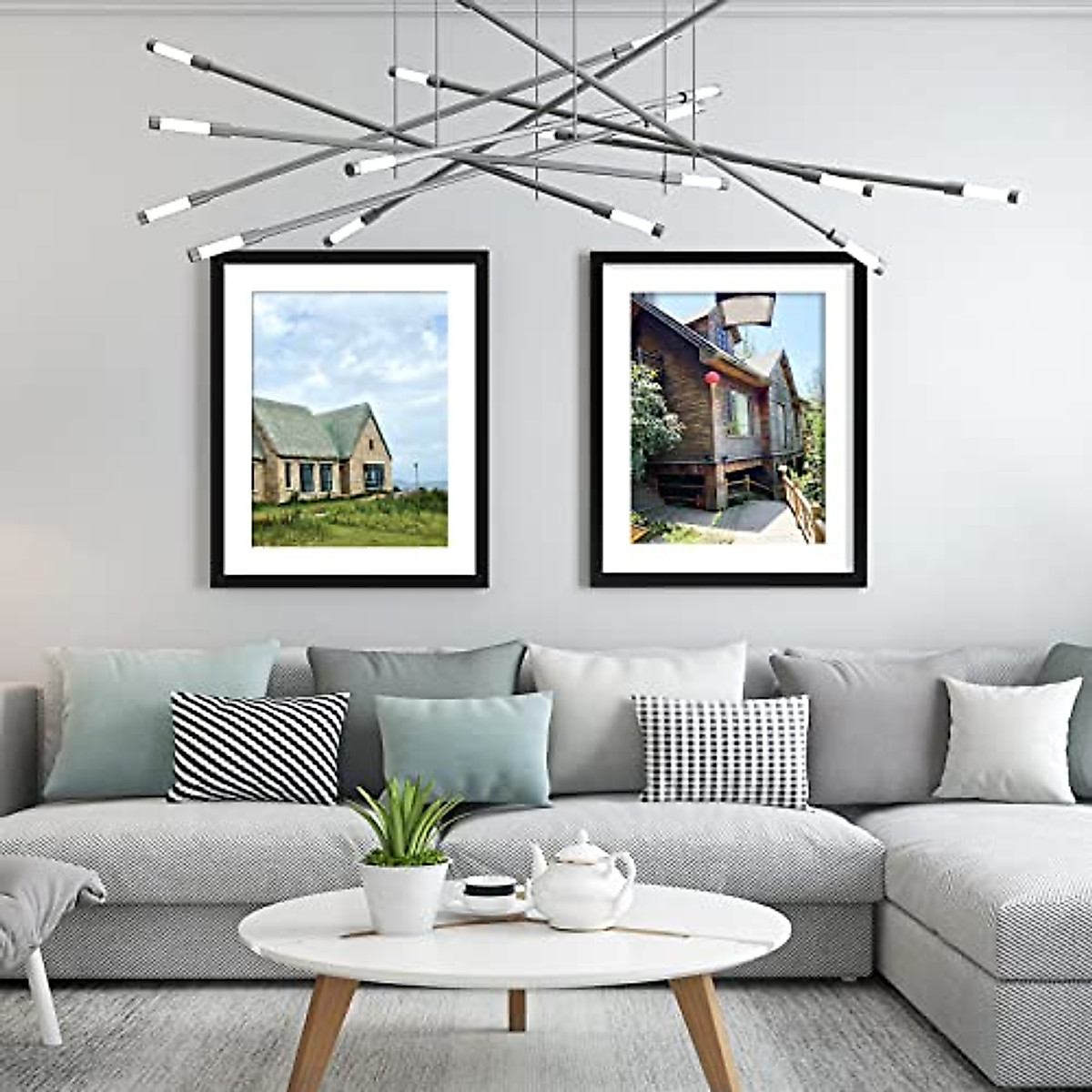 PUEOR 16x20 Poster Frame Picture Frames Black - 3 Pack - Display11x14 with Mat or 16x20 Photos without Mat - Solid Wood with Plexiglass - Wall Mounting Horizontal and Vertical (16x20 Inch)