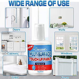 White Touch Up Paint, Multi-Surface Touch Up Paint Pen for Chips and Scratches, White Paint for Walls, for Wall Enamel Furniture Appliance Porcelain Cabinet Bath (Semi-Gloss)