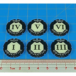 LITKO WHv8: Premium 2-Tone, Objective Token Set, Numbered 1-6 (6)