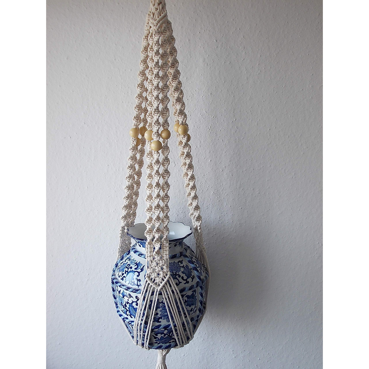 Macrame plant hanger-cotton rope -42 inches (110 cm) long-macrame shelf-candle holder- pot hanger or macrame hanging table