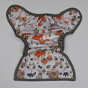 Sigzagor Baby Diaper Cover Nappy One Size 8lbs to 36lbs (Foxes Deers)