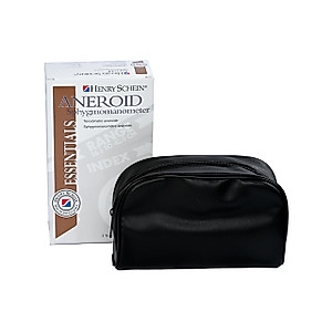 Henry Schein Essentials Economy Aneroid Sphygmomanometer- Adult, Size 11, Navy, Latex, Reusable- Comes with Leatherette Carry Case