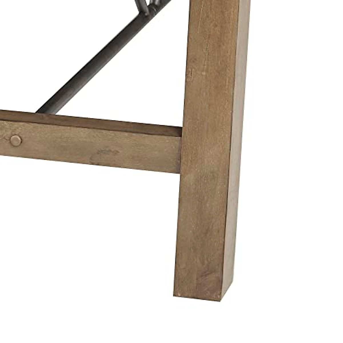 INK+IVY Sonoma Solid Wood Dining Table, Rectangular with Rustic Metal Truss Accent,Trestle Legs, Easy Assembly, Industrial Country, for Kitchen, Entryway, Family, or Bedroom, Reclaimed Grey