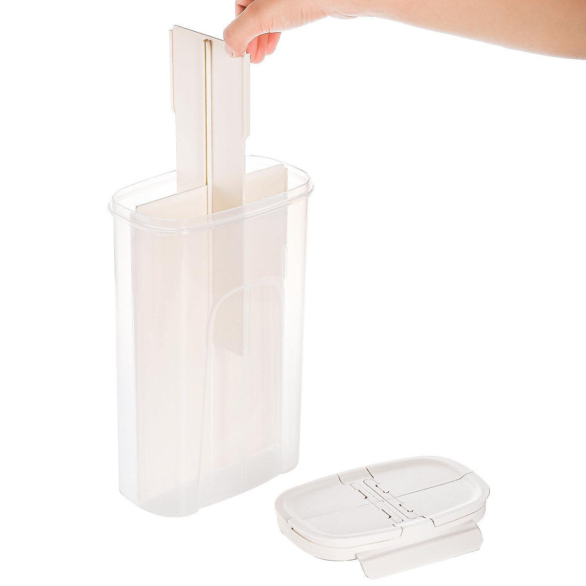 ZENFUN 2 Packs Airtight Pasta Containers, 108 FL OZ Plastic Storage Jars Canisters with 4 Compartments, Cereal Spaghetti Container Storage for Pantry, Grain, Noodles, Beans