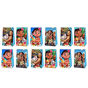 OU GUAN Moana Party Gift Bags Candy Bags Moana Party Supplies Moana Birthday Party Decoration (Pack of 12)
