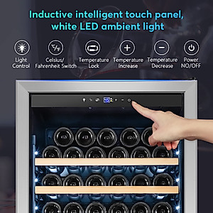 TYLZA Wine Fridge 24 Inch, 189 Bottles Large Wine Cooler Refrigerator, Built-in or Freestanding Tall Wine Cooler with Upgraded Compressor, Low Noise, Fast Cooling and Intelligent Temperature Memory