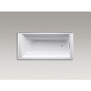 KOHLER K-1125-RA-0 Archer 72-Inch x 36-Inch Alcove Bath with integral apron and right hand drain, White
