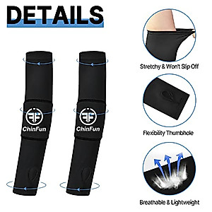 ChinFun Volleyball Arm Sleeves for Girls Women Passing Forearm Sleeve with Pads Kid Youth Adult Volleyball Training Equipment for Protect Arms from Sting 1 Pair Black Size 10 Inches