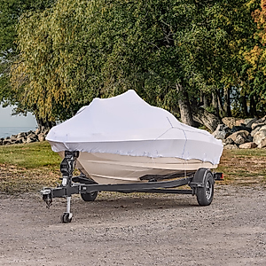 Transhield Universal Marine Boat Cover | Waterproof, Heavy Duty | Straps & Vents Included (25 ft - 27 ft)