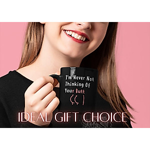 Onebttl Funny Gifts for Girlfriend Wife, Girlfriend Gifts for Her, Birthday Gift for Girlfriend Wife from Boyfriend Husband, 12oz Heat Sensitive Magic Coffee Mug- But