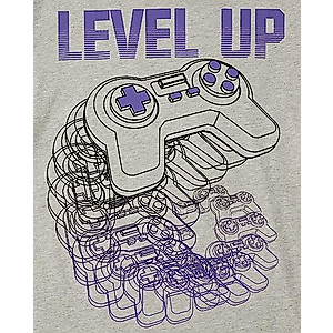 The Children's Place Boys' Short Sleeve Graphic T-Shirt 3-Pack, Level Up/Headset/Skeleton Gamer, 3X-Large