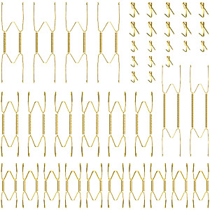20 Pieces 20 Pieces Plate Hangers 4/5, 6, 8, 10 Inches Invisible Wall Plate Hangers Stainless Decorative Wire Plate Hangers with 20 Pieces Hangers Hook with Nails for Antique Plates and Art (Gold)