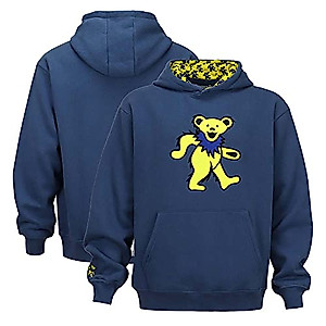 SEC.119 Grateful Dead Dancing Bear Men Classic Hoodie | Medium-Weight Fabric Hooded Sweatshirt | Navy | Officially Licensed Apparel | Extra Large