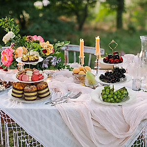 Coloch 3 Pack 3 Tier Plastic Cupcake Stands, White Cupcake Display Tower Cupcake Holder Pastry Snack Serving Plate for Buffet, Party, Birthday, Wedding, Baby Shower, 6/8/10 Inch