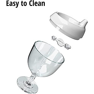 Toddler Sippy Cup - Plastic Wine Glass Goblet Beverage Mug Milk Bottle with Lid for Kids on Birthday Party Celebration (White, 1)