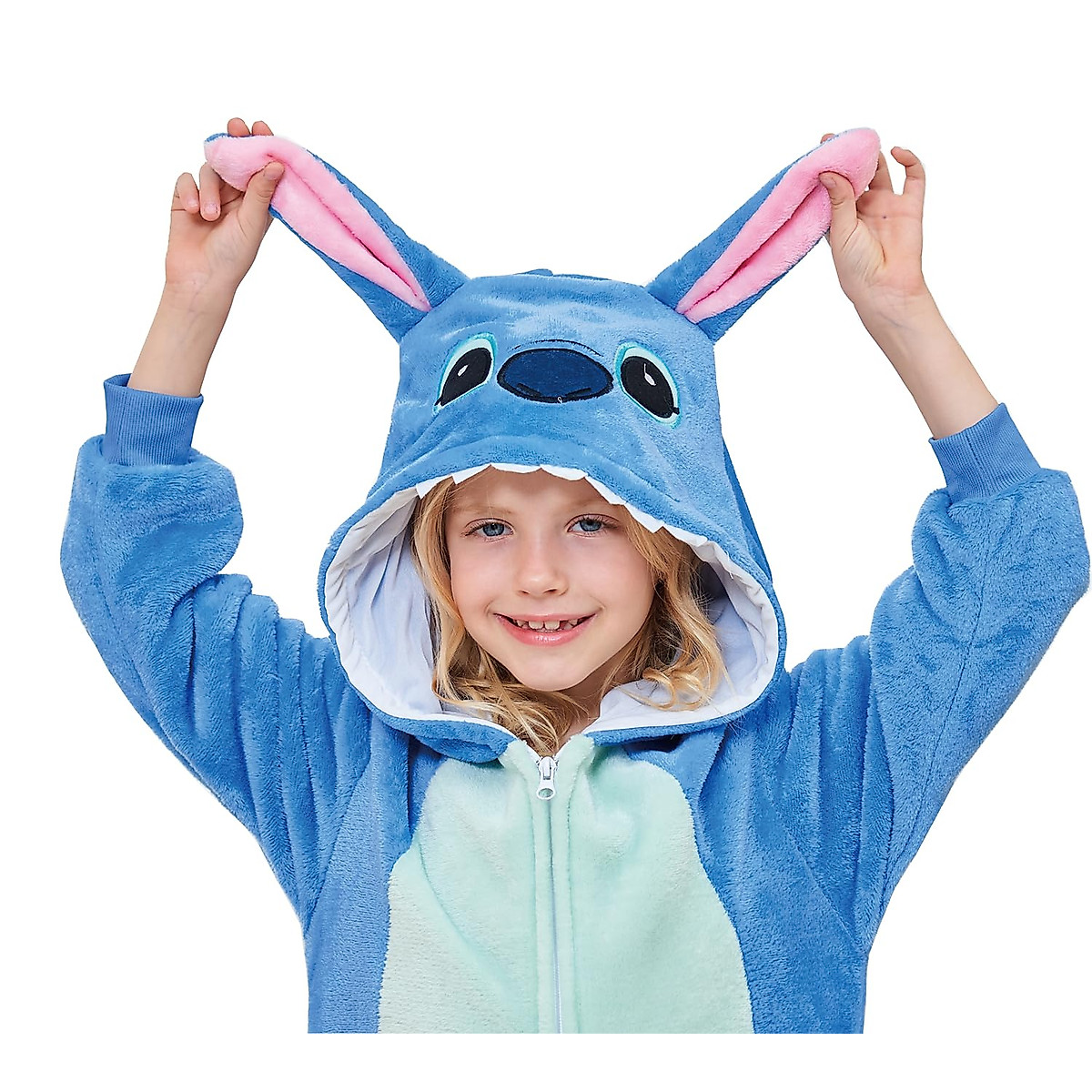 Unisex Kids Onesie Animal Cosplay One-Piece Pajamas Christmas Halloween Costumes Blue