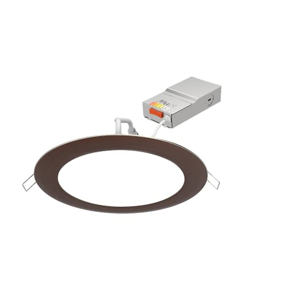 Juno WF6 SWW5 90CRI ORB M6 Round LED Wafer Downlight, 120 Volts, Switchable Color Temperature 2700K/3000K/3500K/4000K/5000K, Triac Dimming, 6-Inch Ultra Thin Trim, Oil Rubbed Bronze