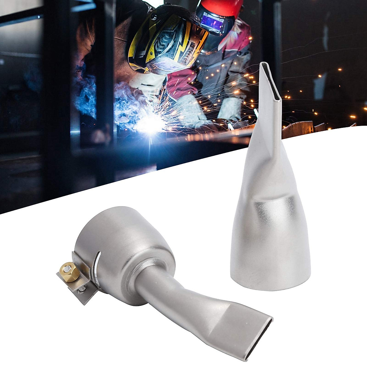 2Pcs Flat Welding Nozzle, 20mm Flat Welding Nozzle Stainless Steel 40mm Weld Nozzle Plastic Welder Tip Welder Tool