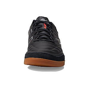 New Balance mens 442 V2 Team in Soccer Shoe, Black/White, 9.5 Wide US