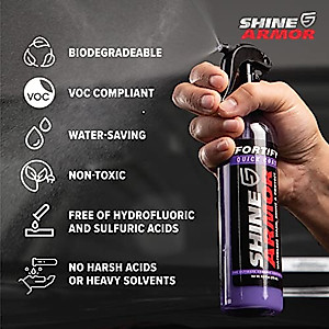 SHINE ARMOR Ceramic Coating Fortify Quick Coat Car Wax Polish Spray Waterless Wash & Wax Hydrophobic Top Coat Polish & Polymer Paint Sealant Detail Protection 8 Fl Oz