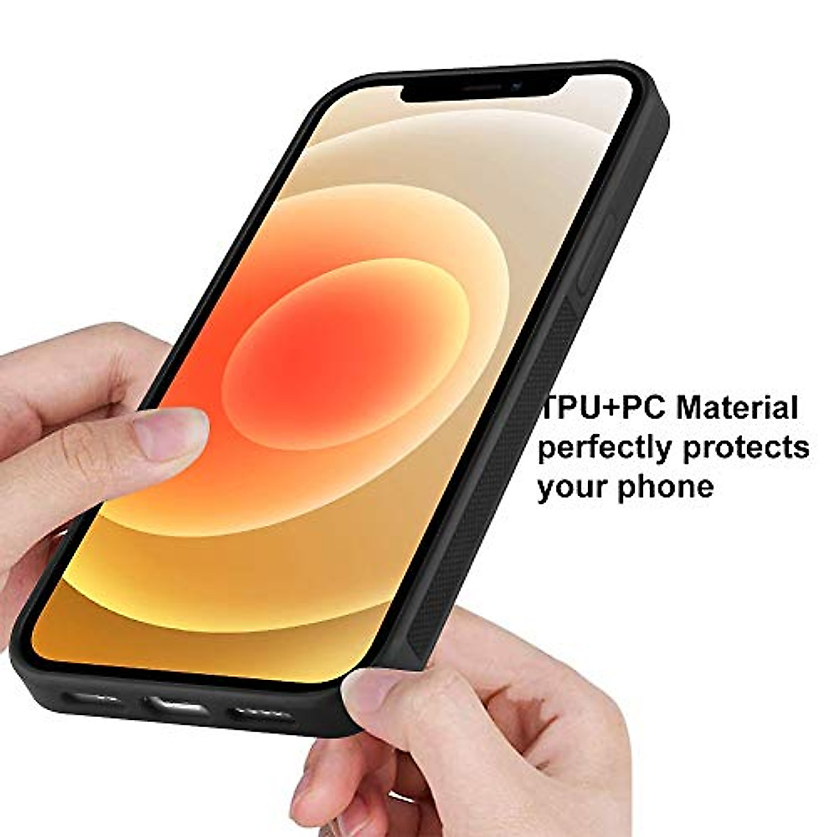 KANGHAR iPhone 12 Tire Cow,iPhone 12 Pro Tire Case Black White Slim Anti-Scratch Shockproof Skid Outline Durable PC Layer TPU Bumper Anti-Dropping Full Body Protection Cover -6.1 Inch