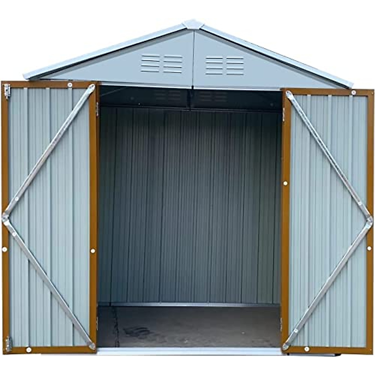 EMKK 4FTx6FT Storage Sheds Outdoor, Utility Steel Tool Sheds for Garden Backyard Lawn, Large Patio House Building with Lockable Door