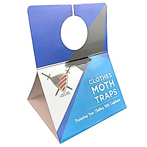 Moth Traps Closet Clothing - Clothes Moths Protection Trap with Unique Hanging Design (6 Traps)